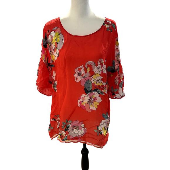 Johnny Was | Tops | Johnny Was Red Womens Top Medium | Poshmark